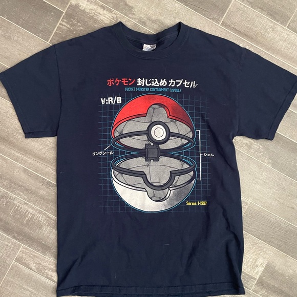 Gildan | Shirts | Vtg Pokemon Pokeball Diagram Series 1997 Pocket ...